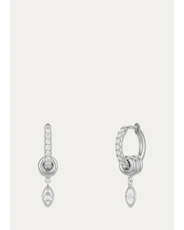 SPINELLI KILCOLLIN Zahra Marquise Diamond Sterling Huggie Earrings - Silver