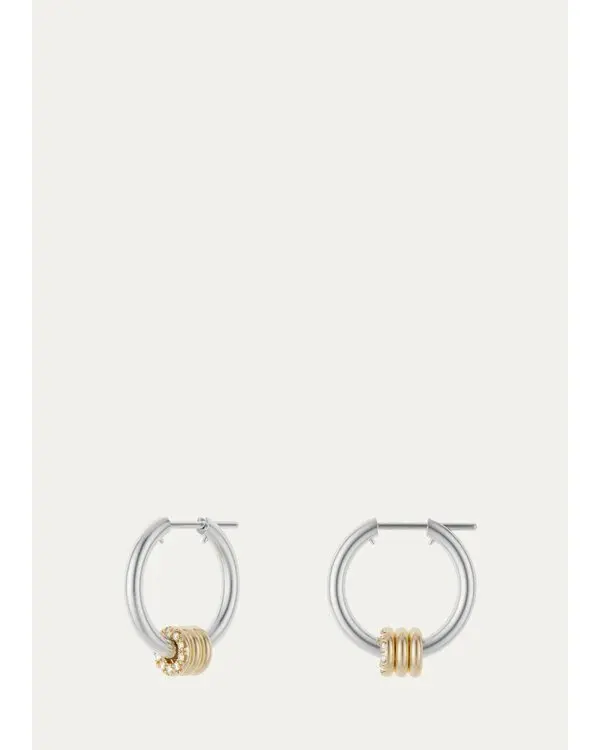SPINELLI KILCOLLIN Ara Yg Deux Sterling And 18k Gold Diamond Huggie Earrings - Silver