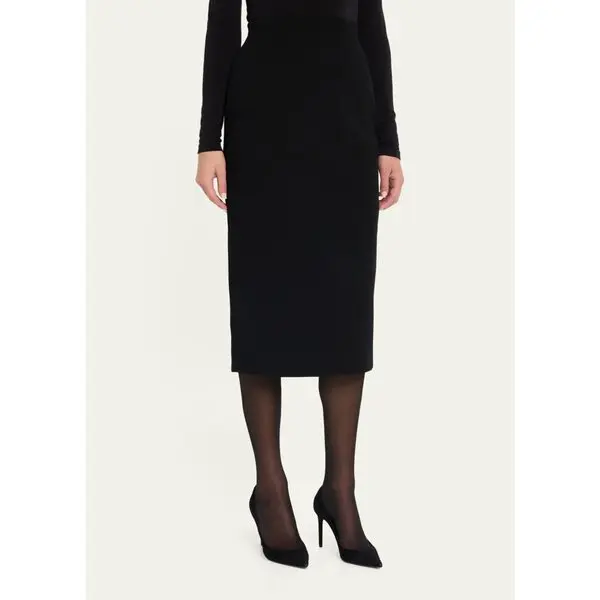 SERGIO HUDSON Tailored Wool Midi Pencil Skirt