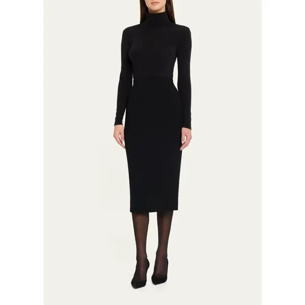 SERGIO HUDSON Tailored Wool Midi Pencil Skirt