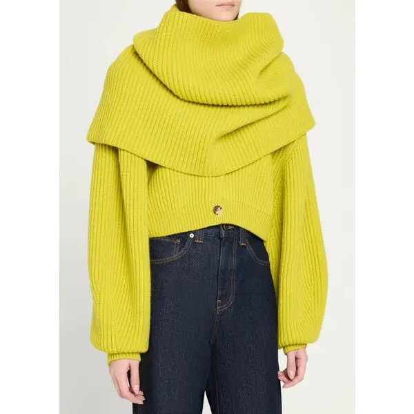 RÙADH The Cadogan Cashmere Rib Crop Crewneck Cardigan