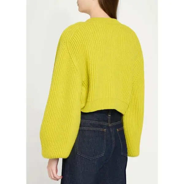 RÙADH The Cadogan Cashmere Rib Crop Crewneck Cardigan