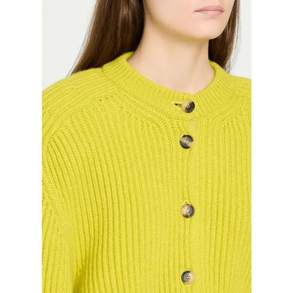 RÙADH The Cadogan Cashmere Rib Crop Crewneck Cardigan