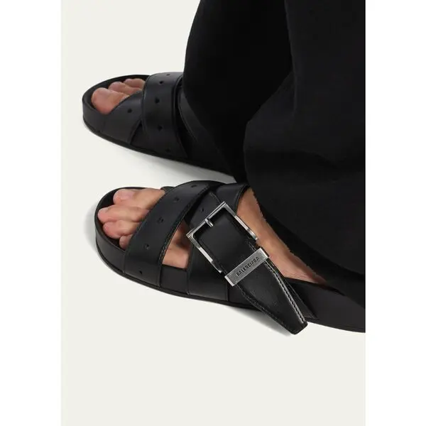 Balenciaga Belt Leather Mule Sandals