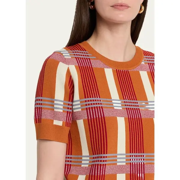 ZANKOV Plaid Short-sleeve Sweater