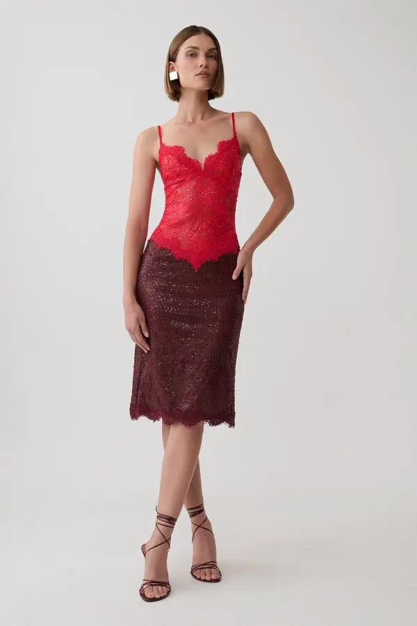 Meshki Jaimee Lace Midi Dress
