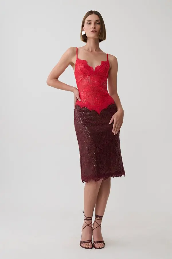 Meshki Jaimee Lace Midi Dress