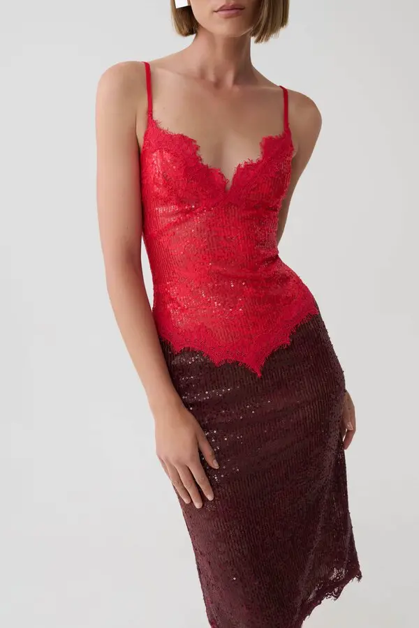 Meshki Jaimee Lace Midi Dress