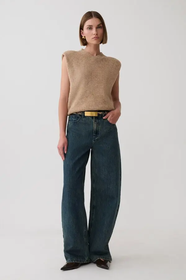 Meshki Briair Knit Vest With Shoulder Pads