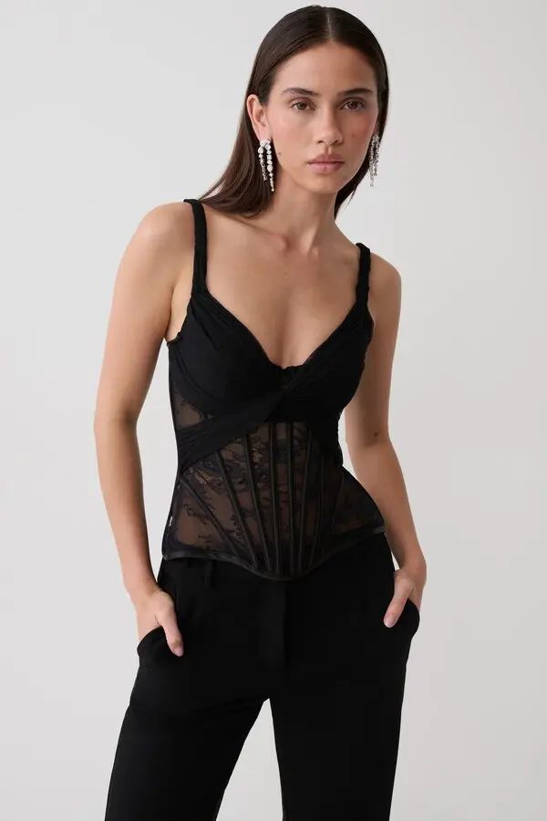 Meshki Nadia Tulle Boned Corset