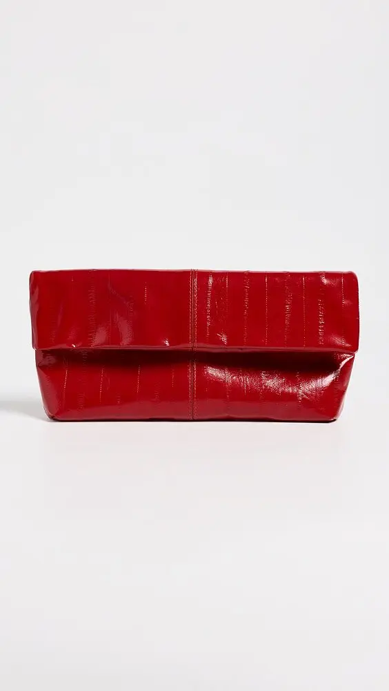REFORMATION Inez Clutch - Ladybug Eel