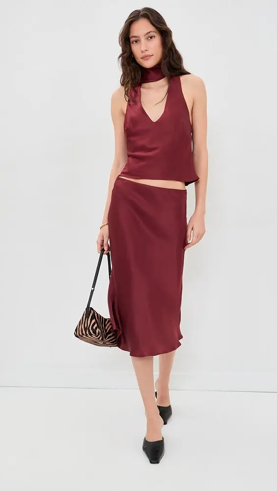 REFORMATION Pomelle Silk Two Piece Set