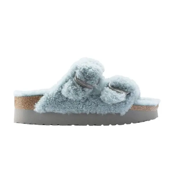 BIRKENSTOCK Arizona Big Buckle Shearling 'faded Aqua - Blue