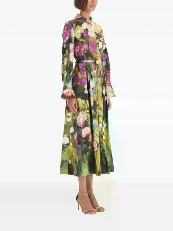 Oscar De La Renta Floral-print Midi Dress