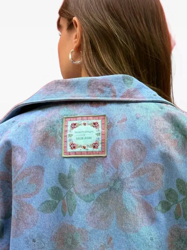 FAVORITE PEOPLE X Salsa Jeans Floral-print Denim Jacket