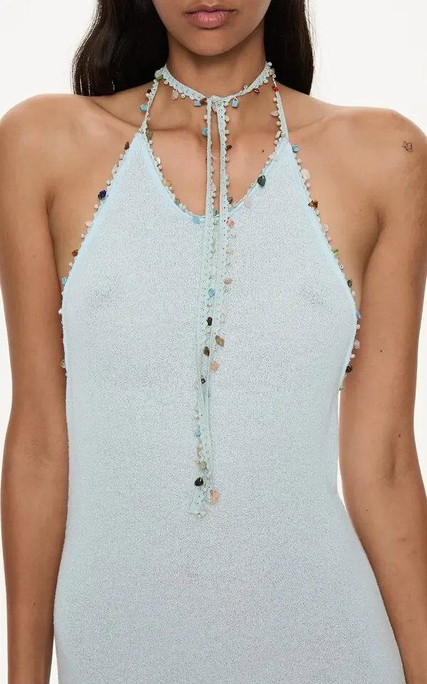 Christopher Esber Beach Quartz Halter Maxi Dress