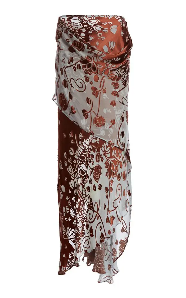 Christopher Esber Burnout Cowl Hip Slip Maxi Skirt