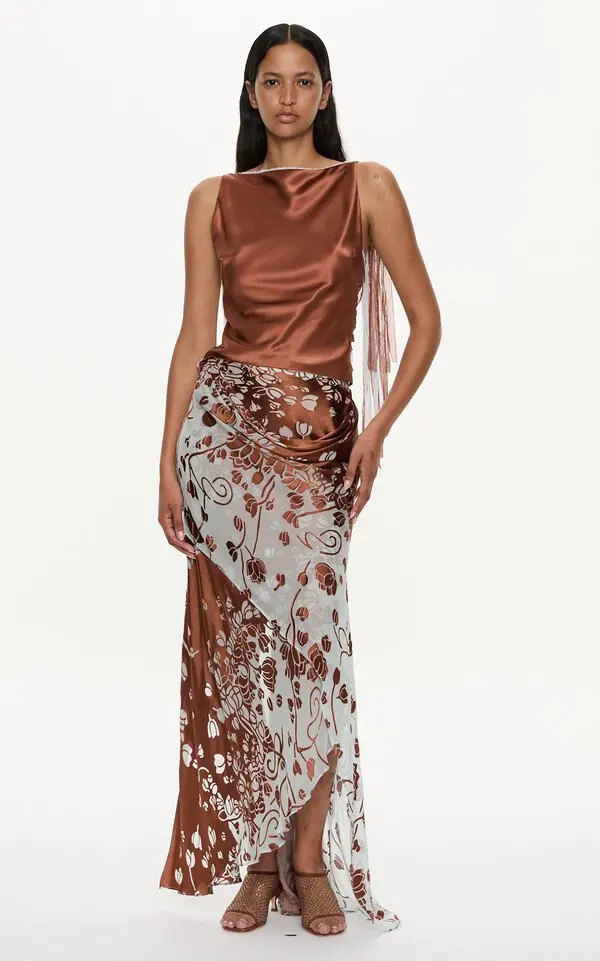 Christopher Esber Burnout Cowl Hip Slip Maxi Skirt