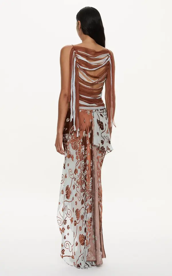 Christopher Esber Burnout Cowl Hip Slip Maxi Skirt