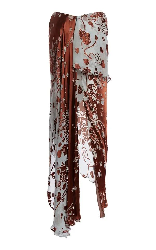 Christopher Esber Burnout Cowl Hip Slip Maxi Skirt
