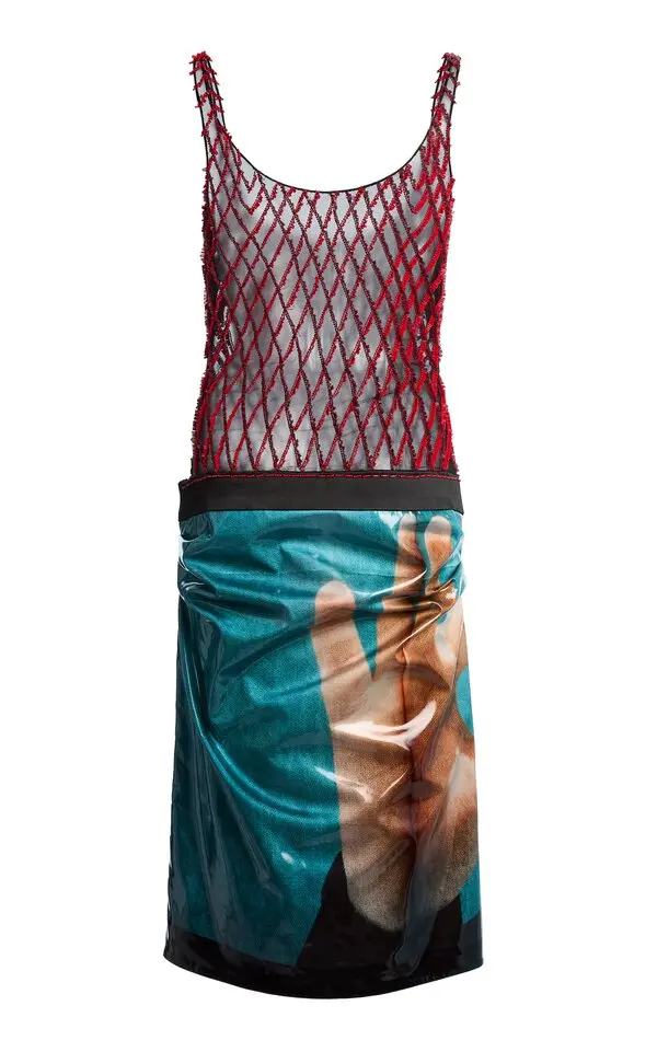 Christopher Esber Lacquer Lattice Bead Midi Dress