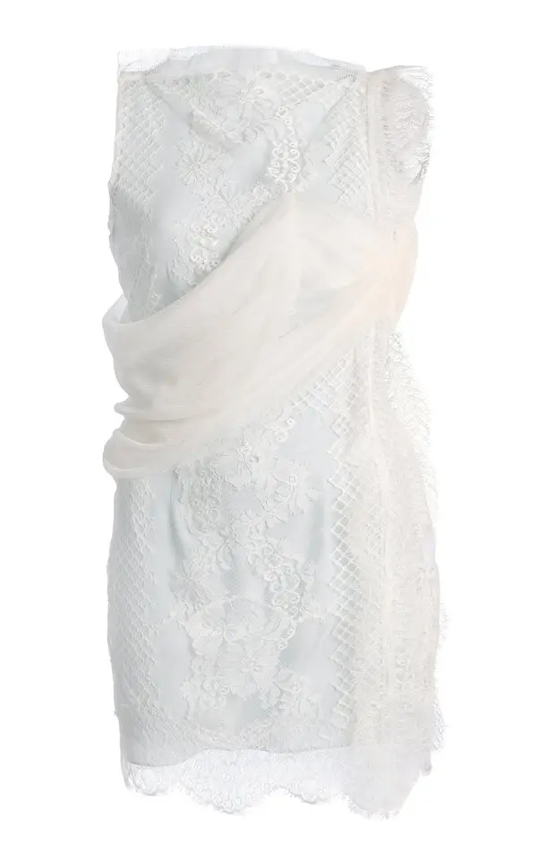 Christopher Esber Calla Lace Veil Silk Mini Dress