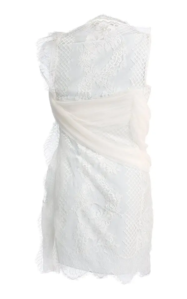 Christopher Esber Calla Lace Veil Silk Mini Dress