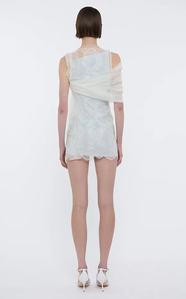 Christopher Esber Calla Lace Veil Silk Mini Dress