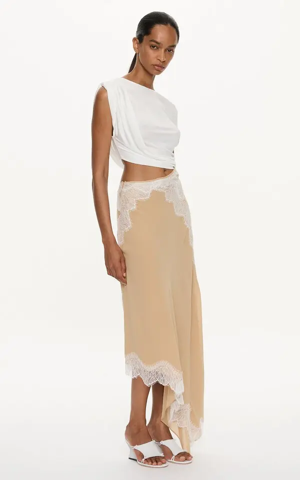 Christopher Esber Verve Twisted Tank Asymmetric Silk Maxi Dress