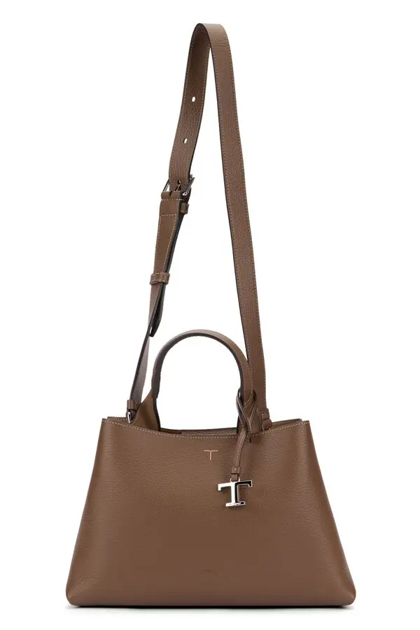 TOD'S Hammered Leather Mini Handbag With Removable Shoulder Strap