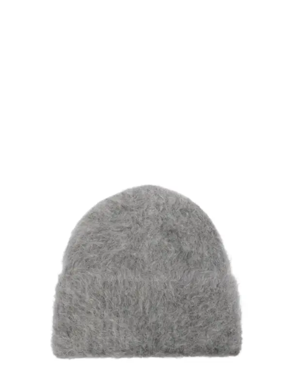 TOTEME Fuzzy Knit Beanie - Grey