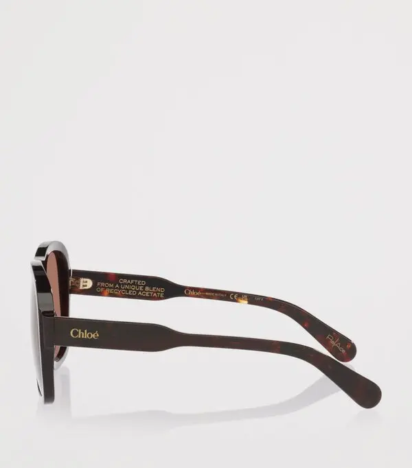 Chloé Acetate Oversized Aviator Sunglasses