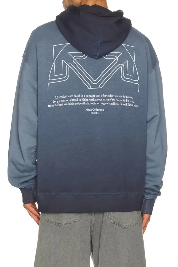 Off-White Offline Half Arrow Skate Hoodie In Blue