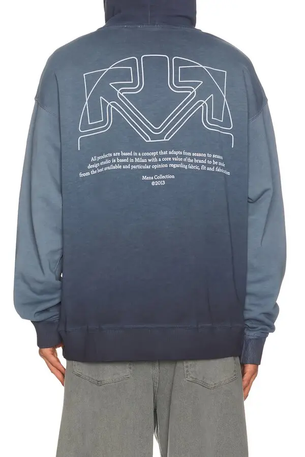 Off-White Offline Half Arrow Skate Hoodie In Blue