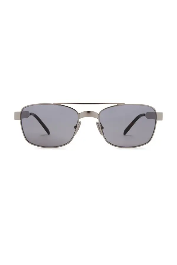Miu Miu Rectangle Sunglasses In Metallic - Silver