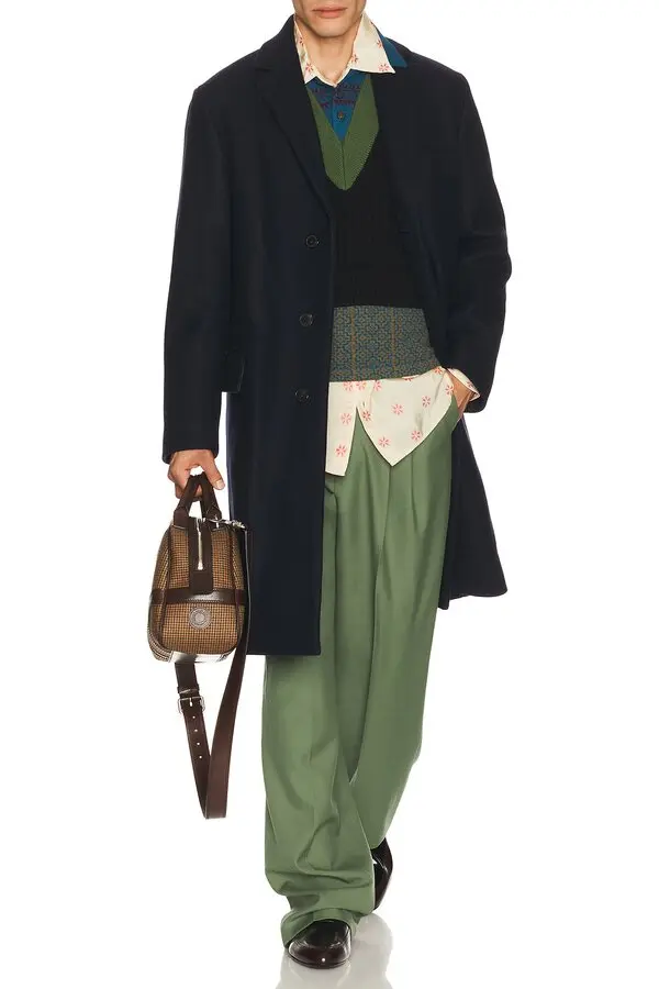 Dries Van Noten Rustic Coat In Blue
