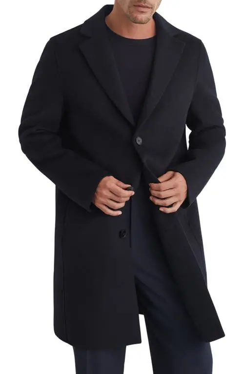 REISS Knight Wool Blend Epsom Coat - Navy