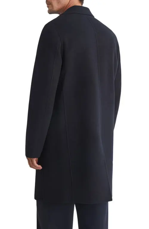 REISS Knight Wool Blend Epsom Coat - Navy