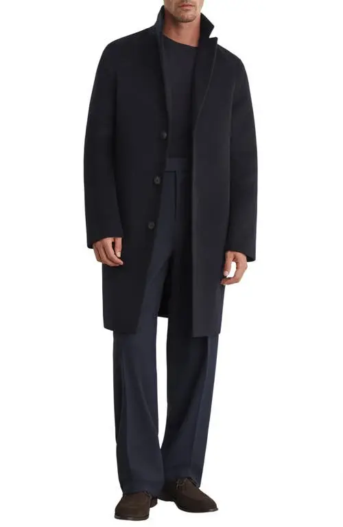 REISS Knight Wool Blend Epsom Coat - Navy