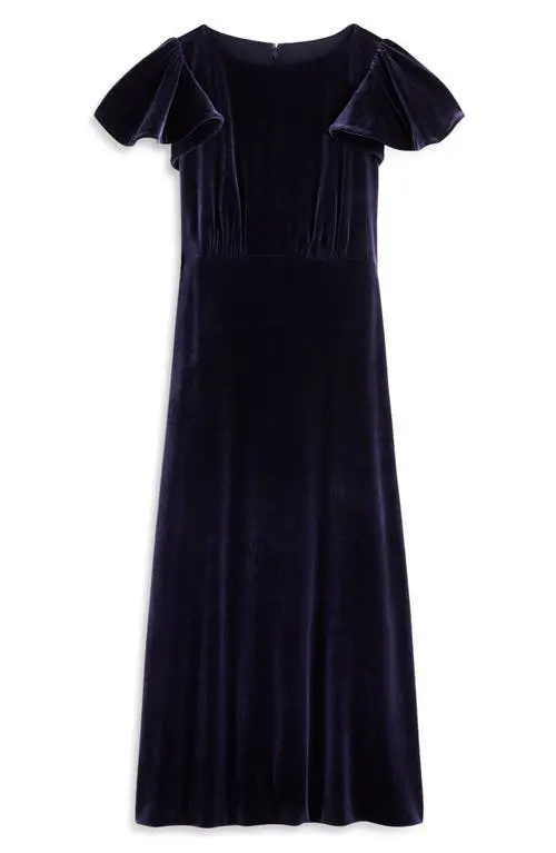 Boden Draped Sleeve Velvet Maxi Dress