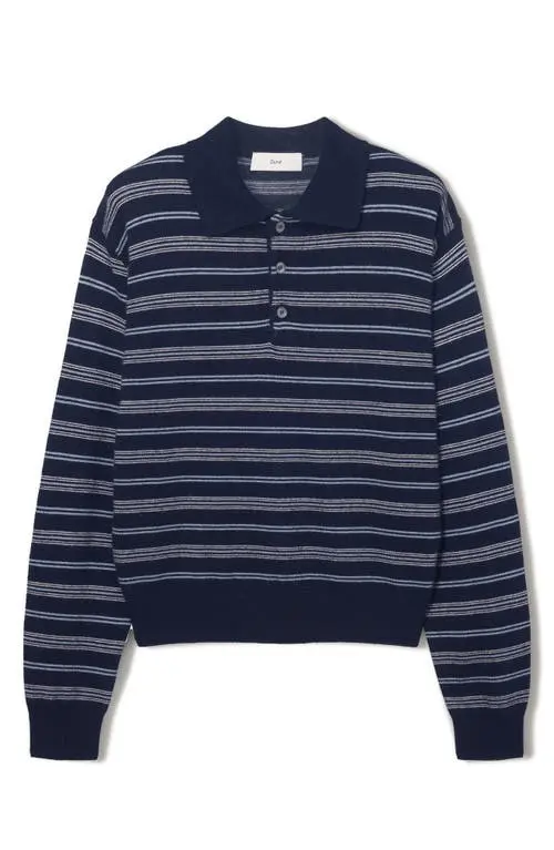 DUNST Collared Striped Sweater