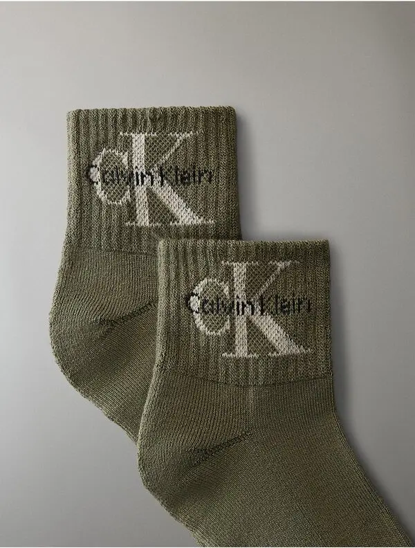 Calvin Klein Monologo Cushion Quarter 6-pack Socks
