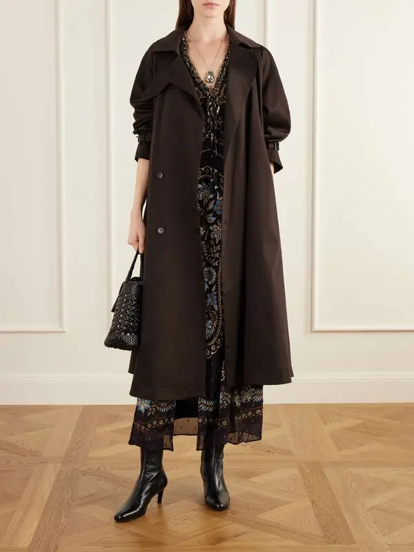 Farm Rio Daniela Ruffled Printed Embroidered Crepe Maxi Dress
