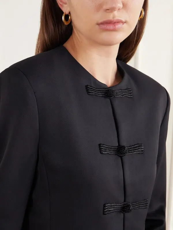 KALLMEYER Tilda Collarless Wool-blend Gabardine Jacket