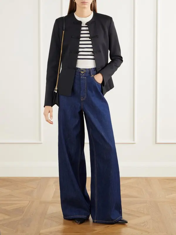 KALLMEYER Tilda Collarless Wool-blend Gabardine Jacket