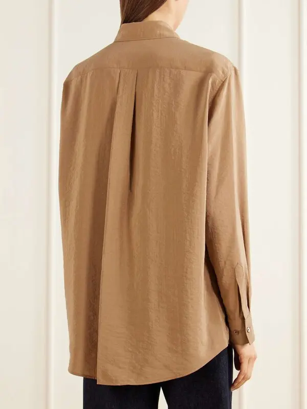 LEMAIRE Silk-blend Satin Shirt - Camel