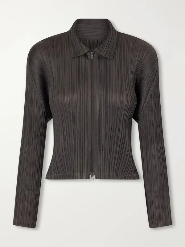 Issey Miyake Plissé Satin Jacket - Gray
