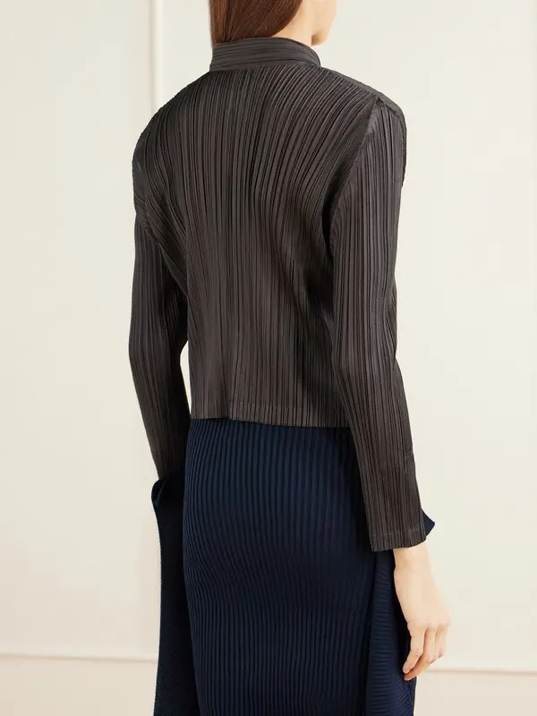 Issey Miyake Plissé Satin Jacket - Gray
