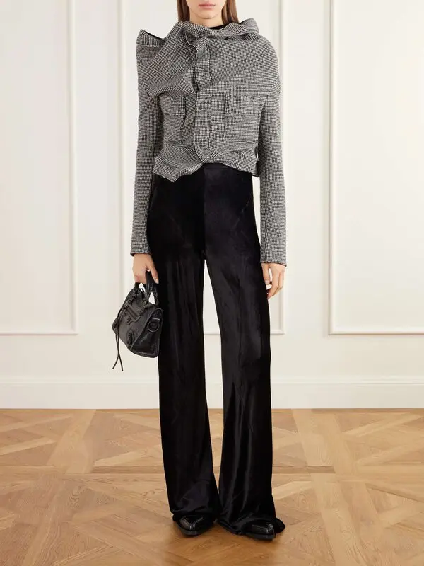 Junya Watanabe Asymmetric Houndstooth Wool-blend Jacket - Multi