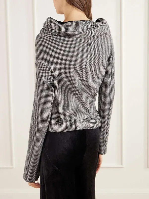 Junya Watanabe Asymmetric Houndstooth Wool-blend Jacket - Multi
